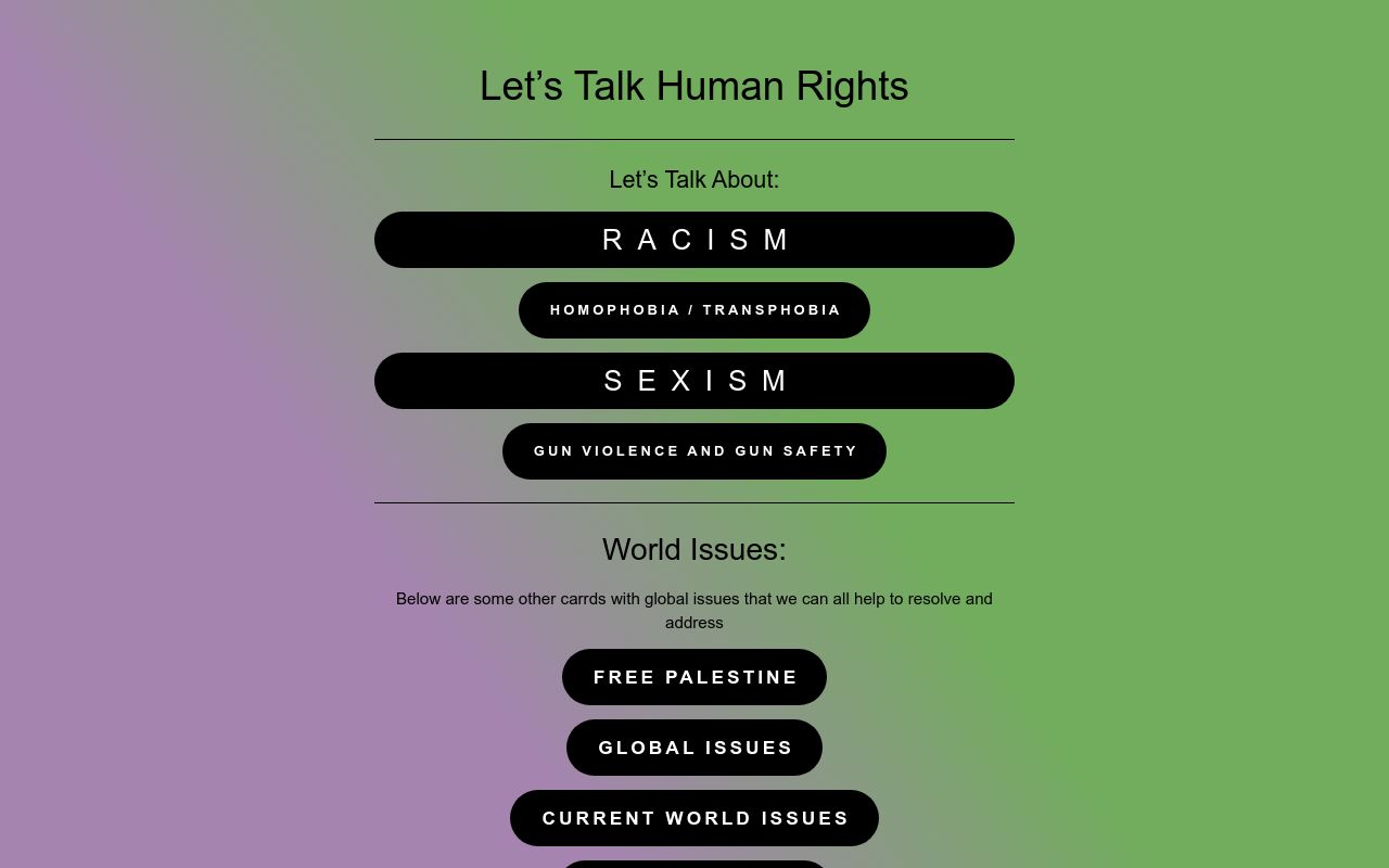 Let’s Talk Human Rights Let’s Talk Human Rights